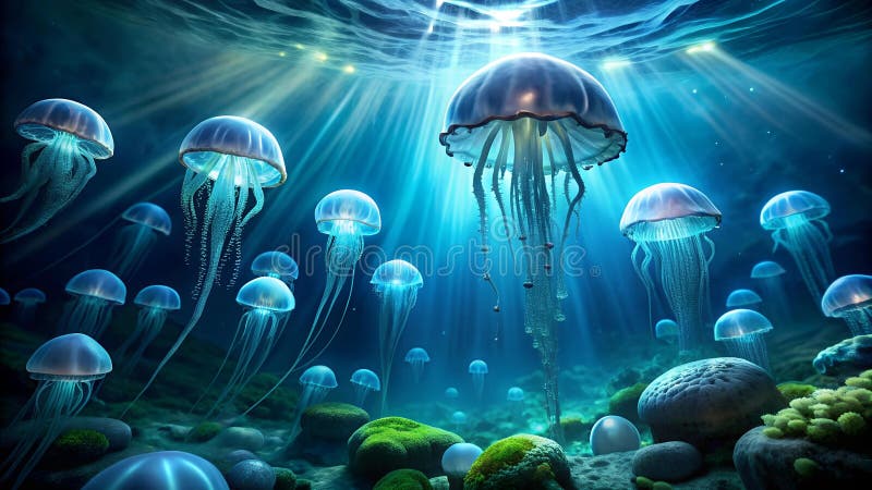 The Bioluminescent Abyss: a Symphony of Light and Shadow AI Generated ...