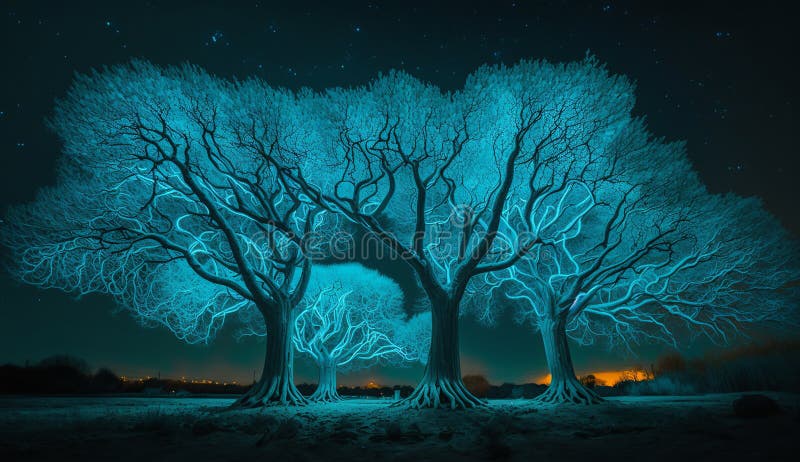 Bioluminescent Glowing Trees in the Future of Mankind Technologies for ...