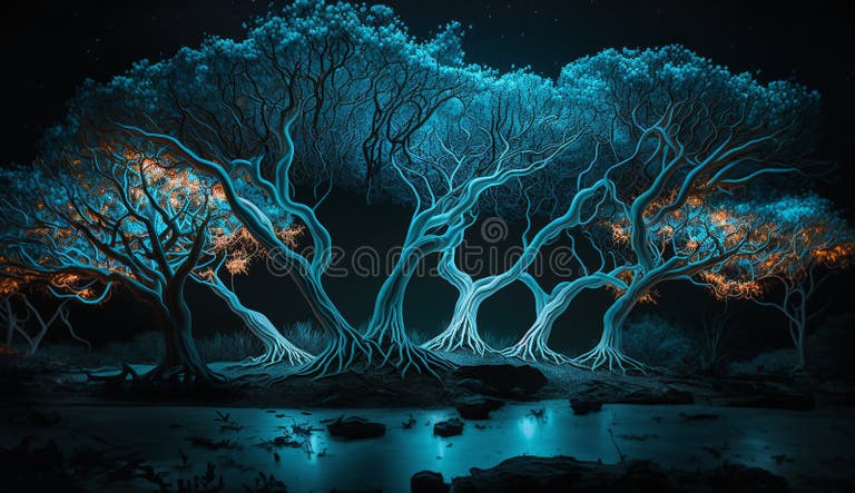 Bioluminescent Glowing Trees in the Future of Mankind Technologies for ...