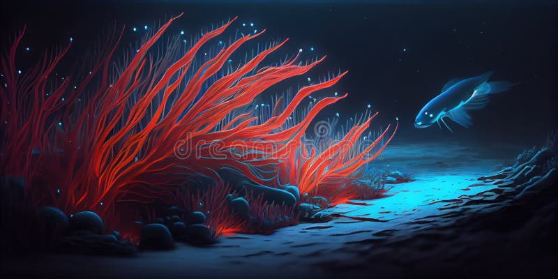 Bioluminescent Red Tide on a Moonless Night: a Hyperrealistic ...
