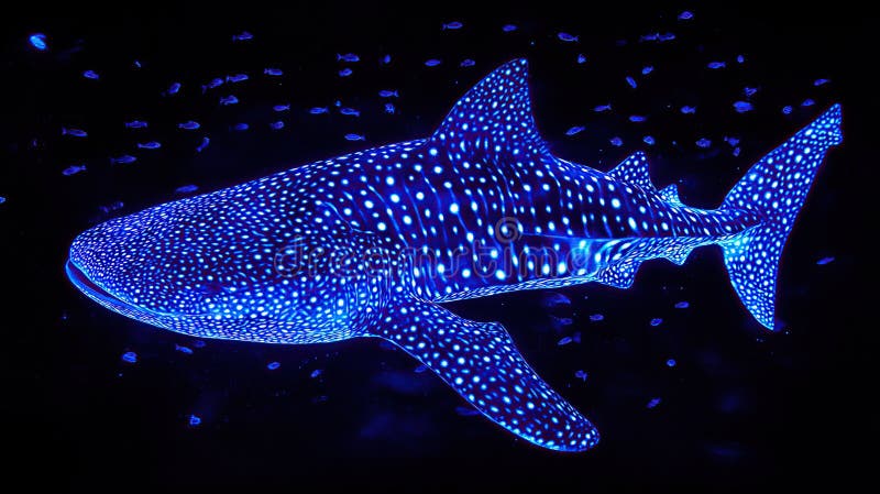 Bioluminescent Whale Shark Ocean Night Wildlife Stock Photo - Image of ...