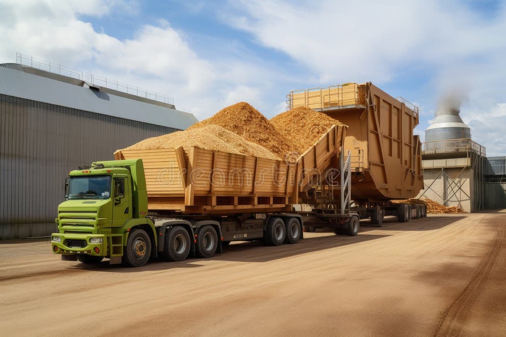 Biomass Being Transported To Energy Processing Plant for Conversion ...