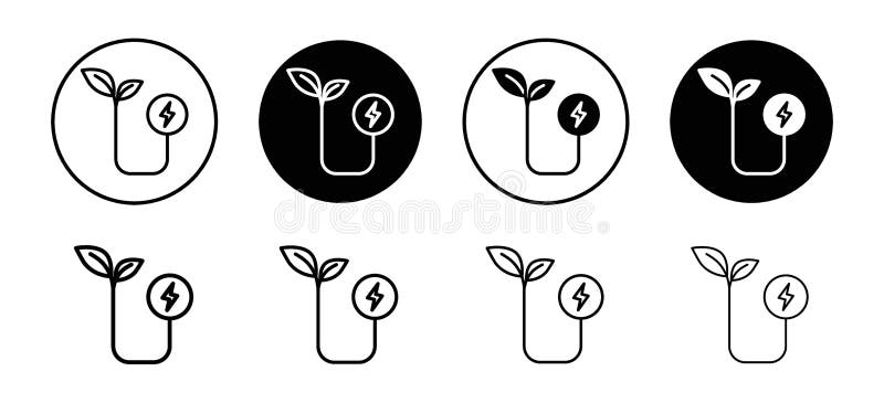 Biomass Energy Vector Icon Set Collection. Biomass Energy Outline Flat Icon Stock Vector ...