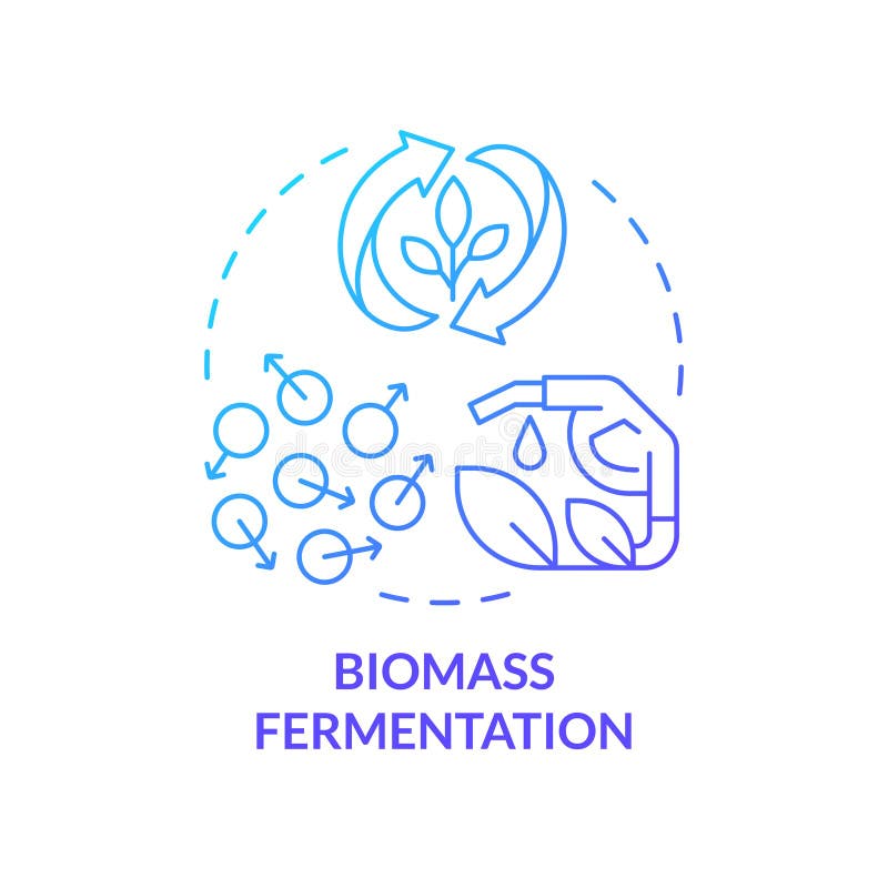 Biomass Fermentation Blue Gradient Concept Icon Stock Vector ...