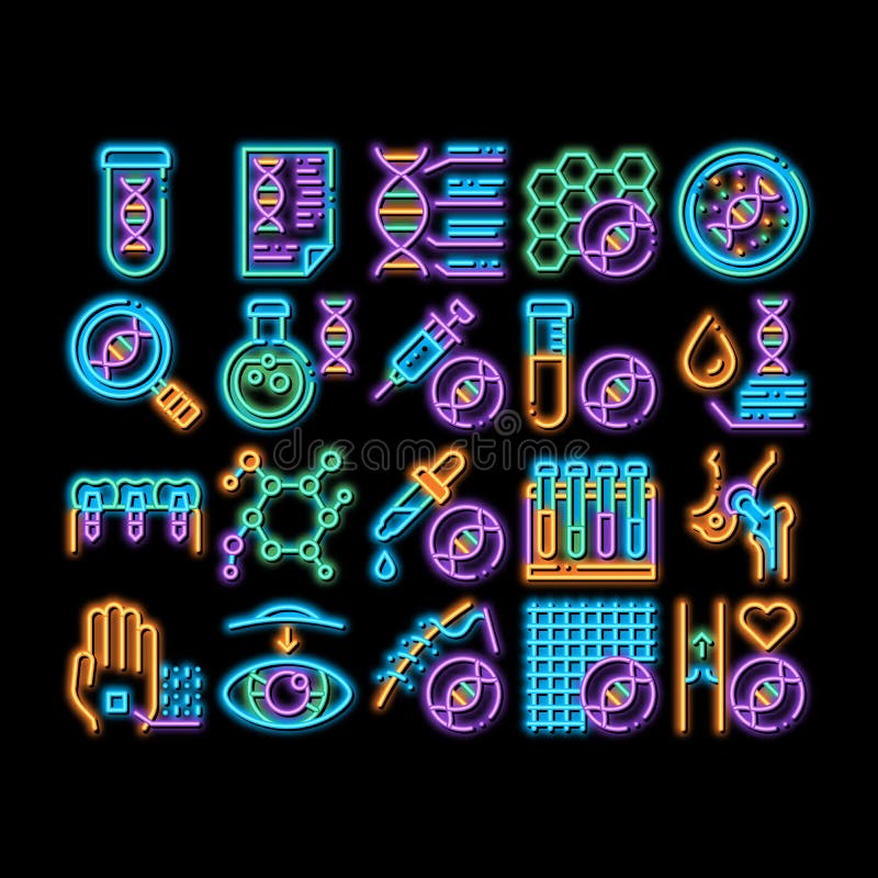 Biomaterials Neon Glow Icon Illustration Stock Illustration ...