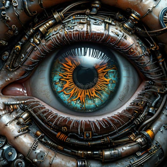 The biomechanical eye stock illustration. Illustration of wires - 364203183