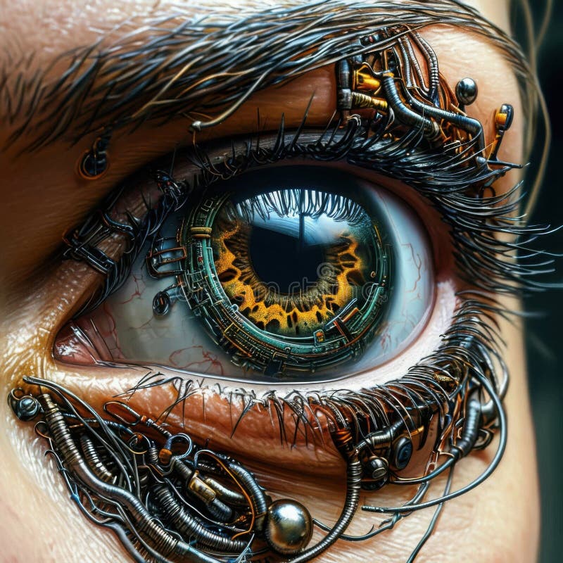 The biomechanical eye stock illustration. Illustration of realistic ...