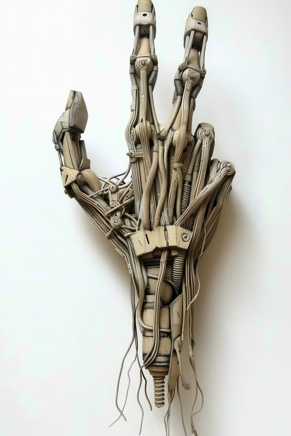 Biomechanical Hand with Three Fingers Elevated, Featuring Plastic ...