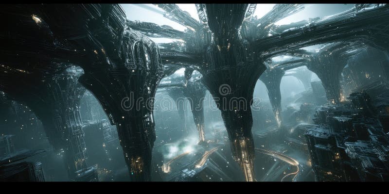A Biomechanical Hive City with Towering Structures for Sci-Fi ...