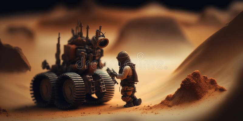 Biomechanical Human Machine Mars Photography Working Tilt-shift Stock ...