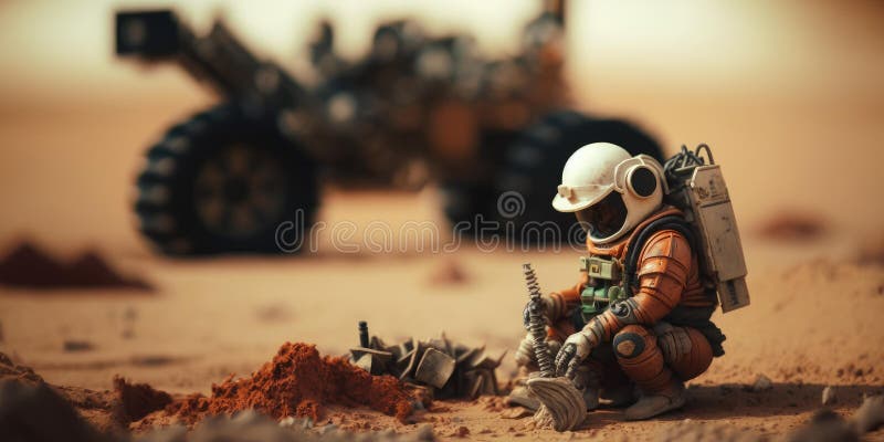 Biomechanical Human Machine Mars Photography Working Tilt-shift Stock ...