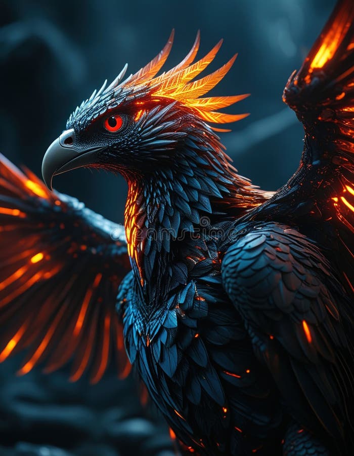 The Biomechanical Phoenix – AI-Driven Evolution Stock Illustration ...