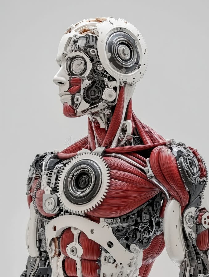 Muscles Transformed into Mechanical Components Showcasing Biomechanics ...