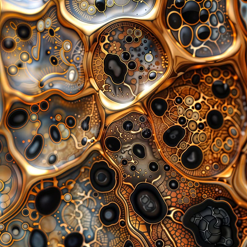 Biomechanical Synapse: Organic-mechanical Blend with Golden-orange ...