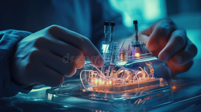 Biomedical Engineer Developing Medical Devices Stock Illustration ...