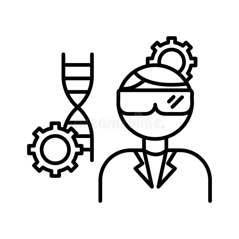 Biomedical Engineer Icon Linear Logo Mark in Black and White Stock ...