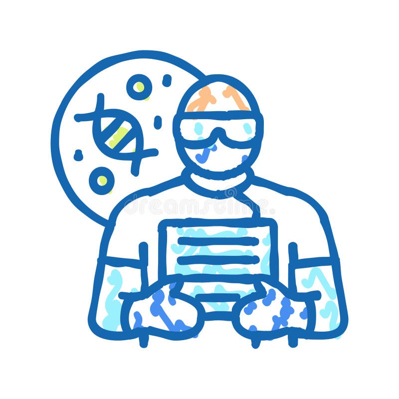 Biomedical Engineer Worker Icon Doodle Illustration Stock Vector ...