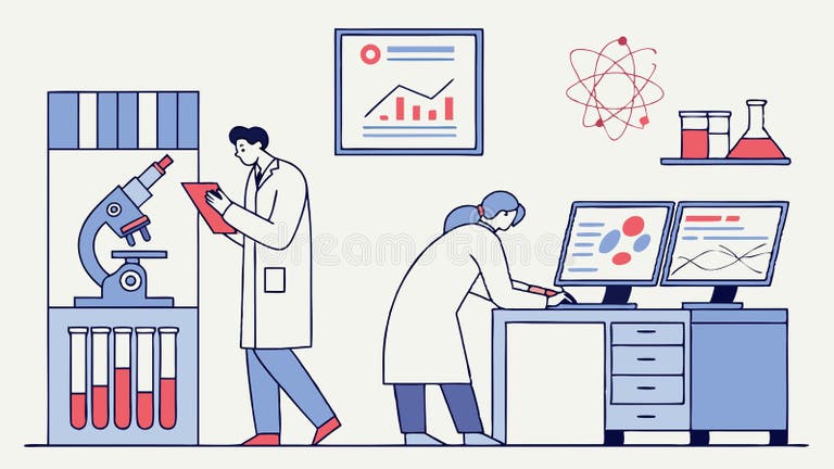 Biomedical Research, Scientists and Lab Diagnostics, Vector Design Generative AI Stock Vector ...