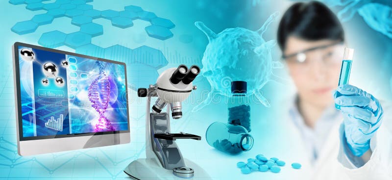 Biomedisch Onderzoekconcept Stock Illustratie - Illustration of ...