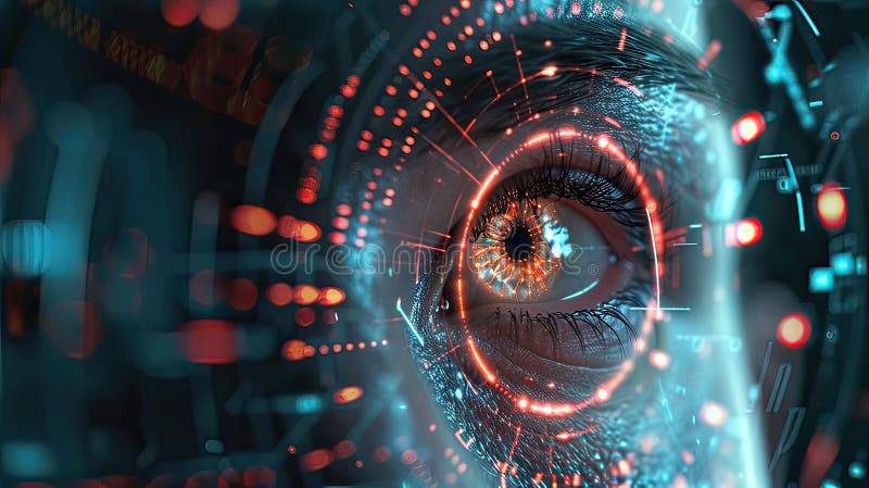 Biometric Access Control System with Eye Scan Stock Image - Image of ...