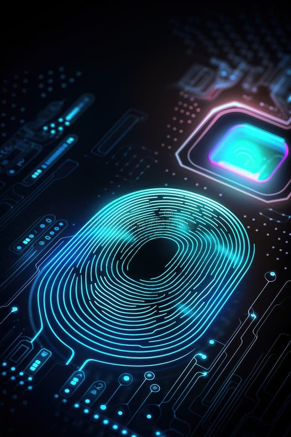 Biometric Access To Modern Technological Board Device. Stock ...