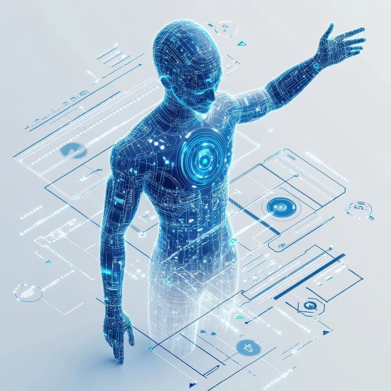 Biometric AI Authentication Concept Image Featuring a Robot with ...