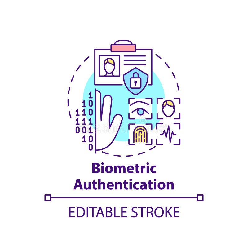 Biometric Authentication Concept Icon Stock Vector - Illustration of ...