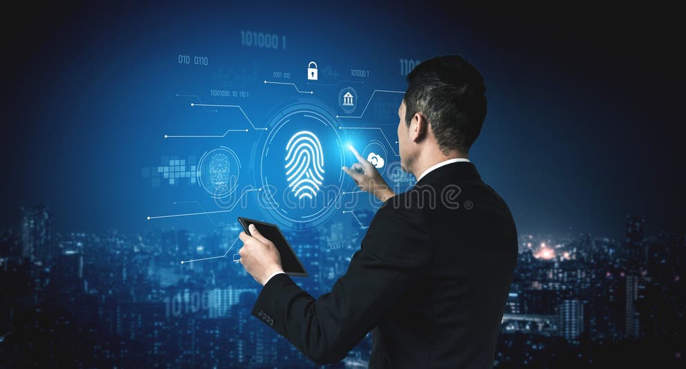 Biometric Authentication and Cybersecurity System Vouch Stock Image - Image of lock, secure ...