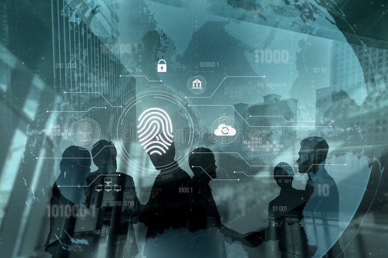 Biometric Authentication and Cybersecurity System Vouch Stock Illustration - Illustration of ...