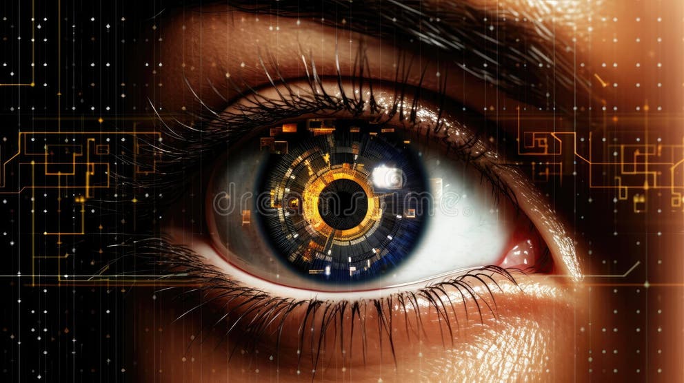 Biometric Authentication Eye Scanning Big Data Cybersecurity Conceptual ...