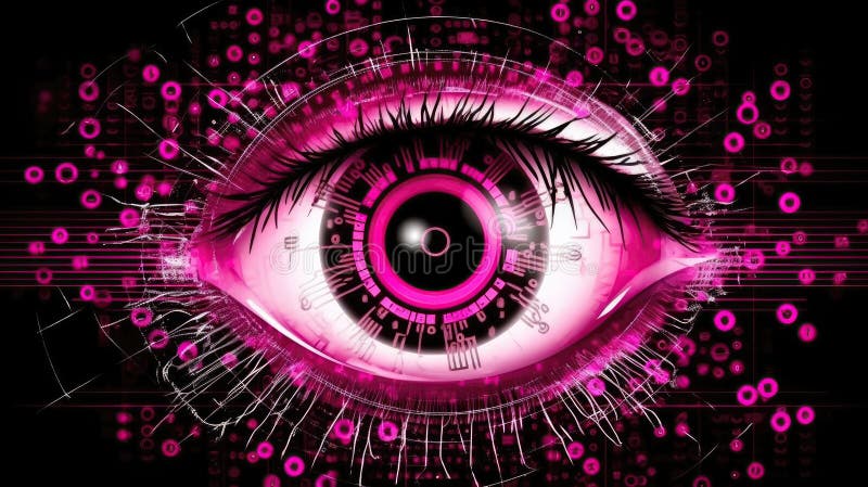 Biometric Authentication Eye Scanning Big Data Cybersecurity Conceptual ...