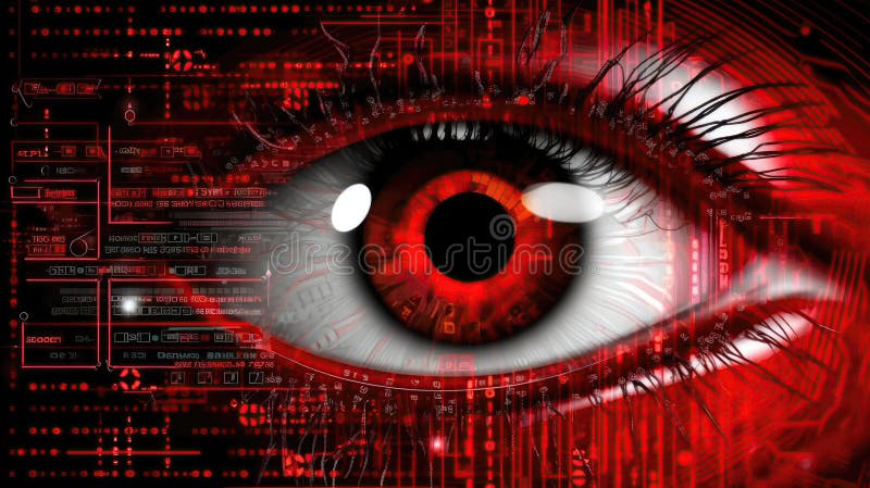 Biometric Authentication Eye Scanning Big Data Cybersecurity Conceptual ...