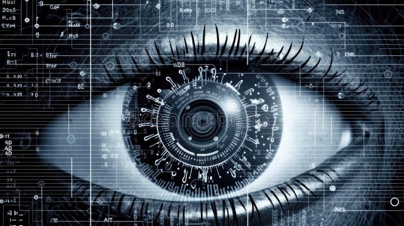 Biometric Authentication Eye Scanning Big Data Cybersecurity Conceptual ...