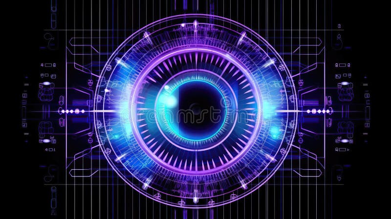 Biometric Authentication Eye Scanning Online Trading Chart Background ...