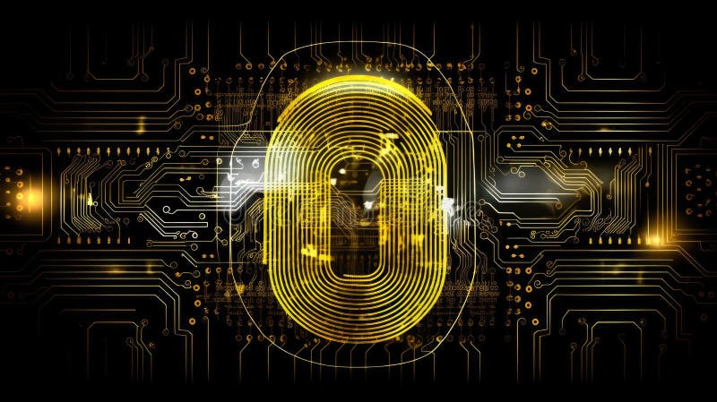 Biometric Authentication Fingerprint Scanning Circuit Board Background ...
