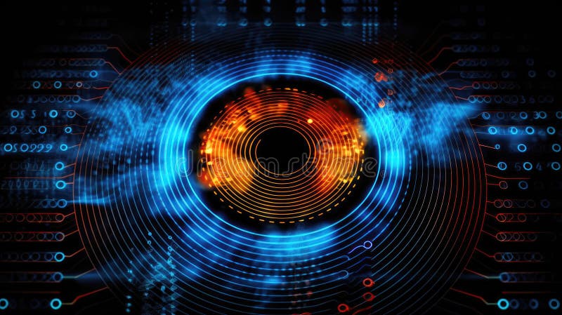 Biometric Authentication Fingerprint Scanning Trading Chart Background ...