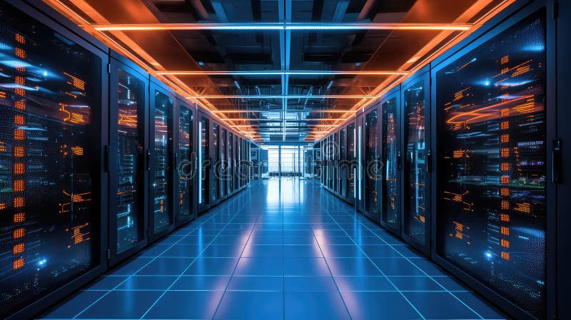 Biometric Computer Technology Server Room Stock Illustration ...