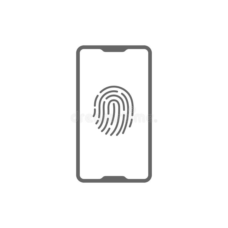 Biometric Control. Fingerprint Access Icon Stock Vector - Illustration ...