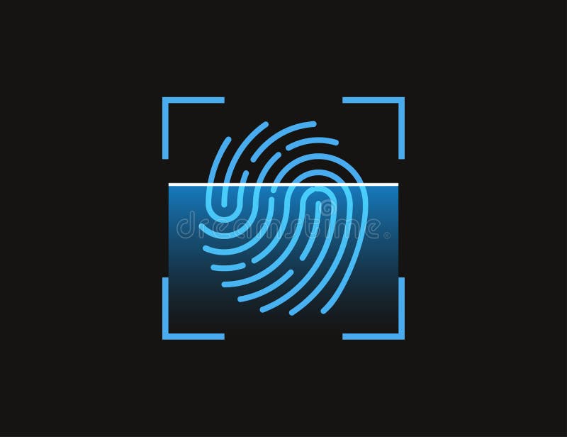 Biometric Data, Fingerprint, Scan Icon. Vector Illustration, Flat ...