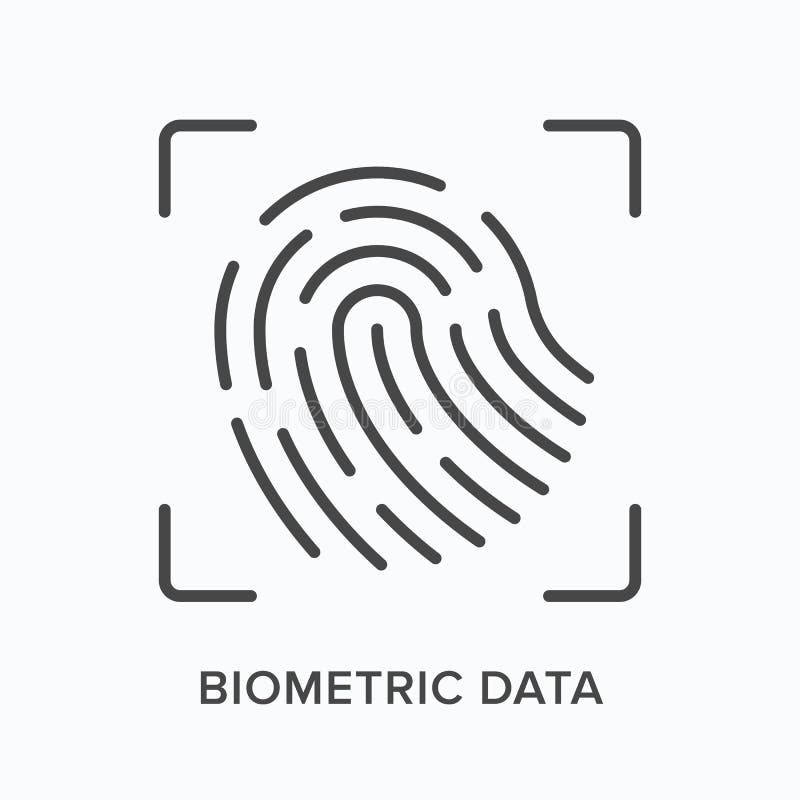 Biometric Data Flat Line Icon. Vector Outline Illustration of ...