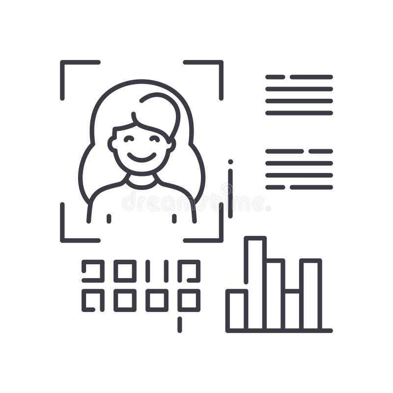 Biometric Technology Icon, Black Vector Sign with Editable Strokes ...