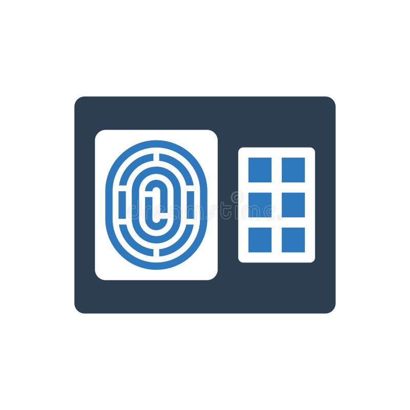 Biometric device icon stock illustration. Illustration of print - 393477187