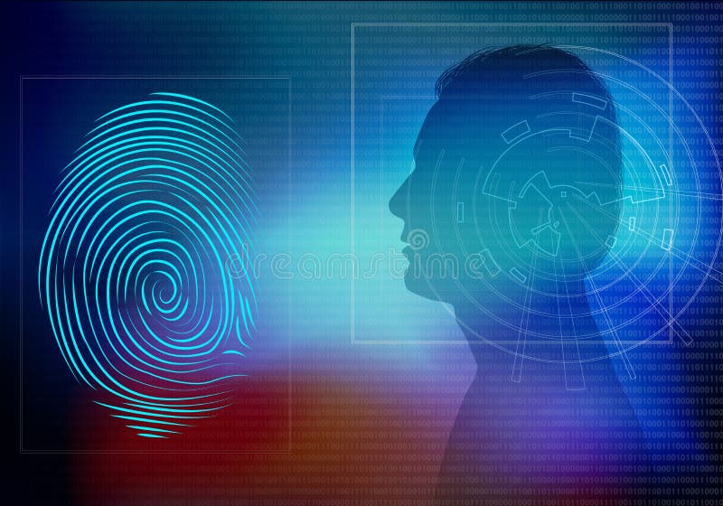 Biometric Electronic System for Human Identification. Background with ...