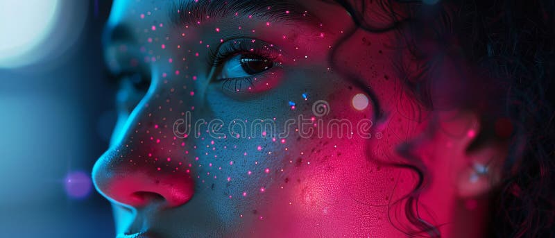 Biometric Face Recognition Scanning Process from Smartphone. Futuristic ...