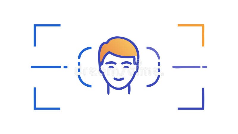 Biometric Face Recognition, Security Scan Icon, Vector Design ...