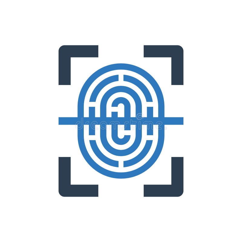 Biometric fingerprint icon stock illustration. Illustration of ...