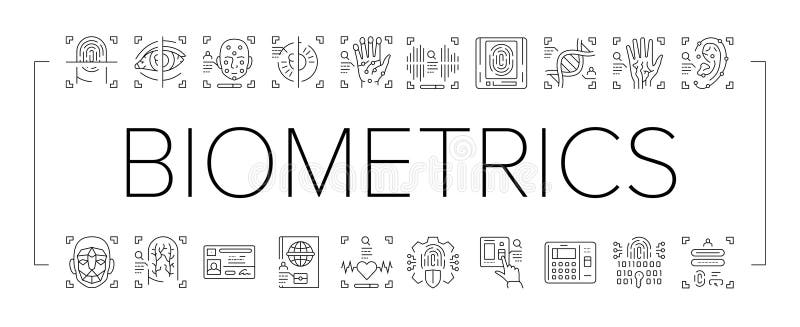 Biometric Fingerprint Id Finger Icons Set Vector Stock Illustration ...