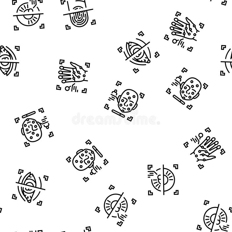 Biometric Fingerprint Id Finger Seamless Pattern Vector Stock Vector ...