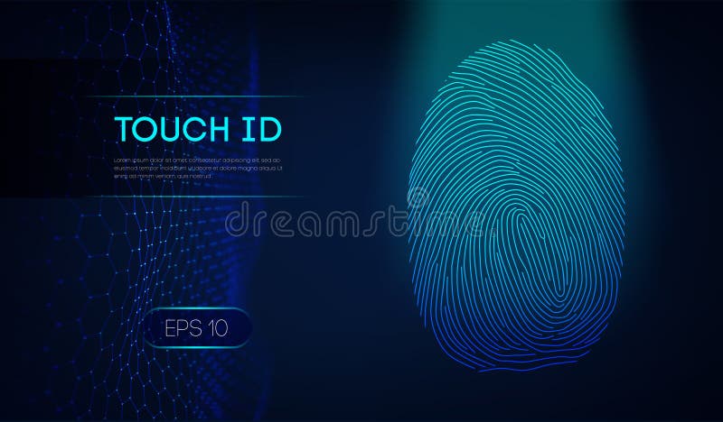 Biometric Fingerprint Identification Technology Background Stock Vector ...
