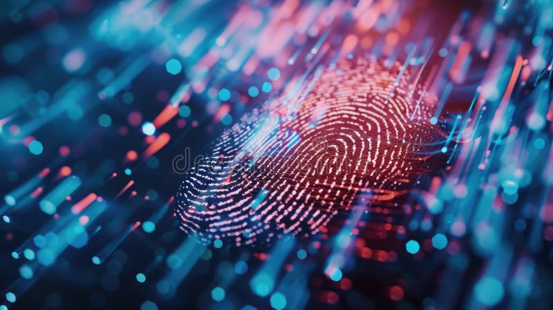 Biometric Fingerprint Identification Technology Stock Photo - Image of ...